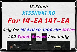Amazon.com: WARWOLFTEAM 13.5in 30Pins LCD X135NV41 R0 Compatible with HP Spectre x360 14-EA 14T ...