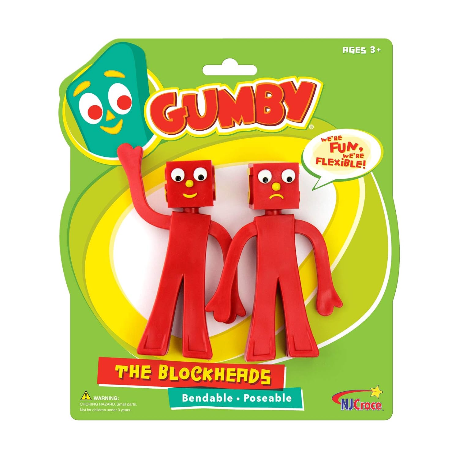 Buy NJ Croce Gumby Blockheads G & J Bendable Figure Pair Online at Low ...