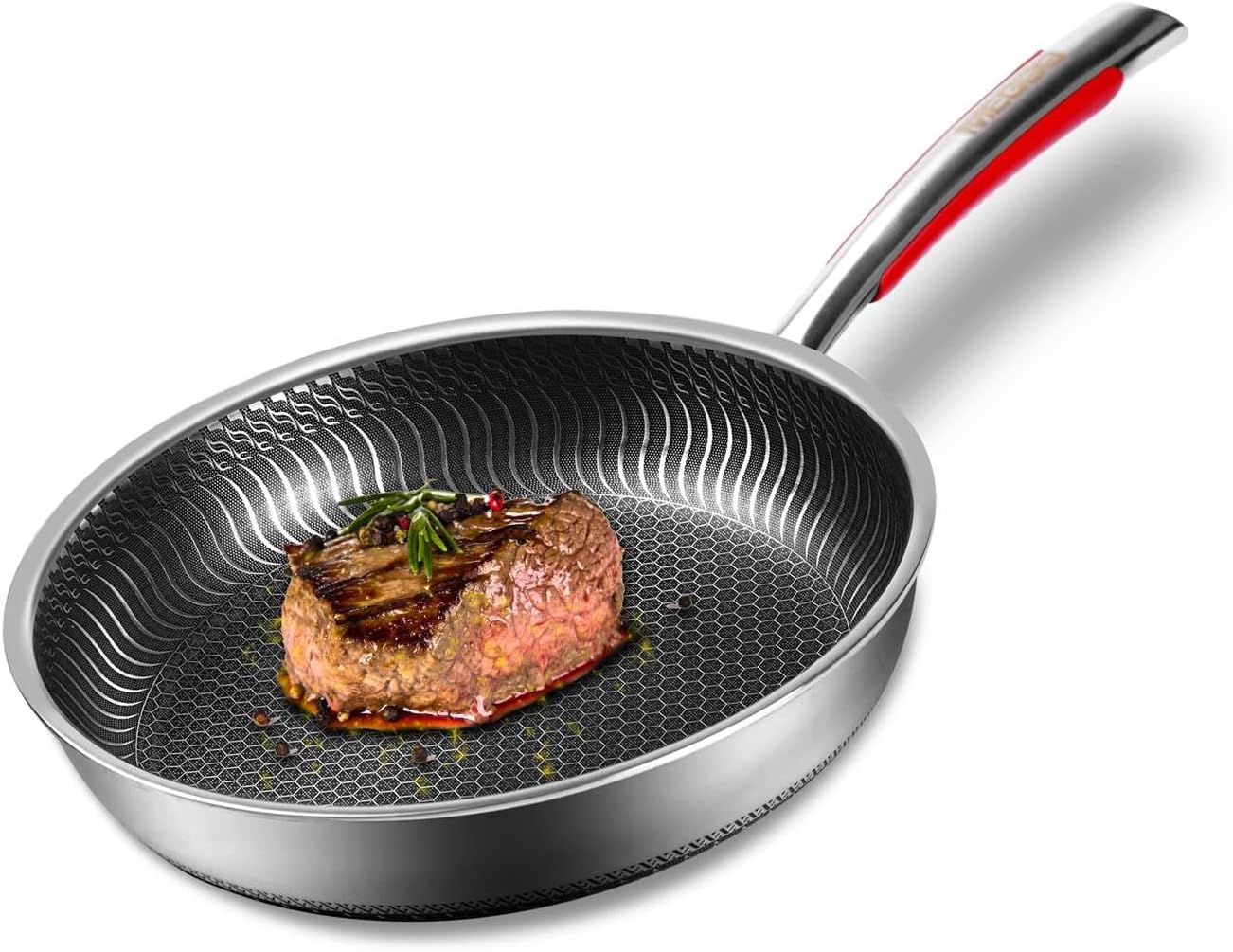 MEGOO 11 Inch Stainless Steel Non-Stick Frying Pan,Non Stick Skillet ...