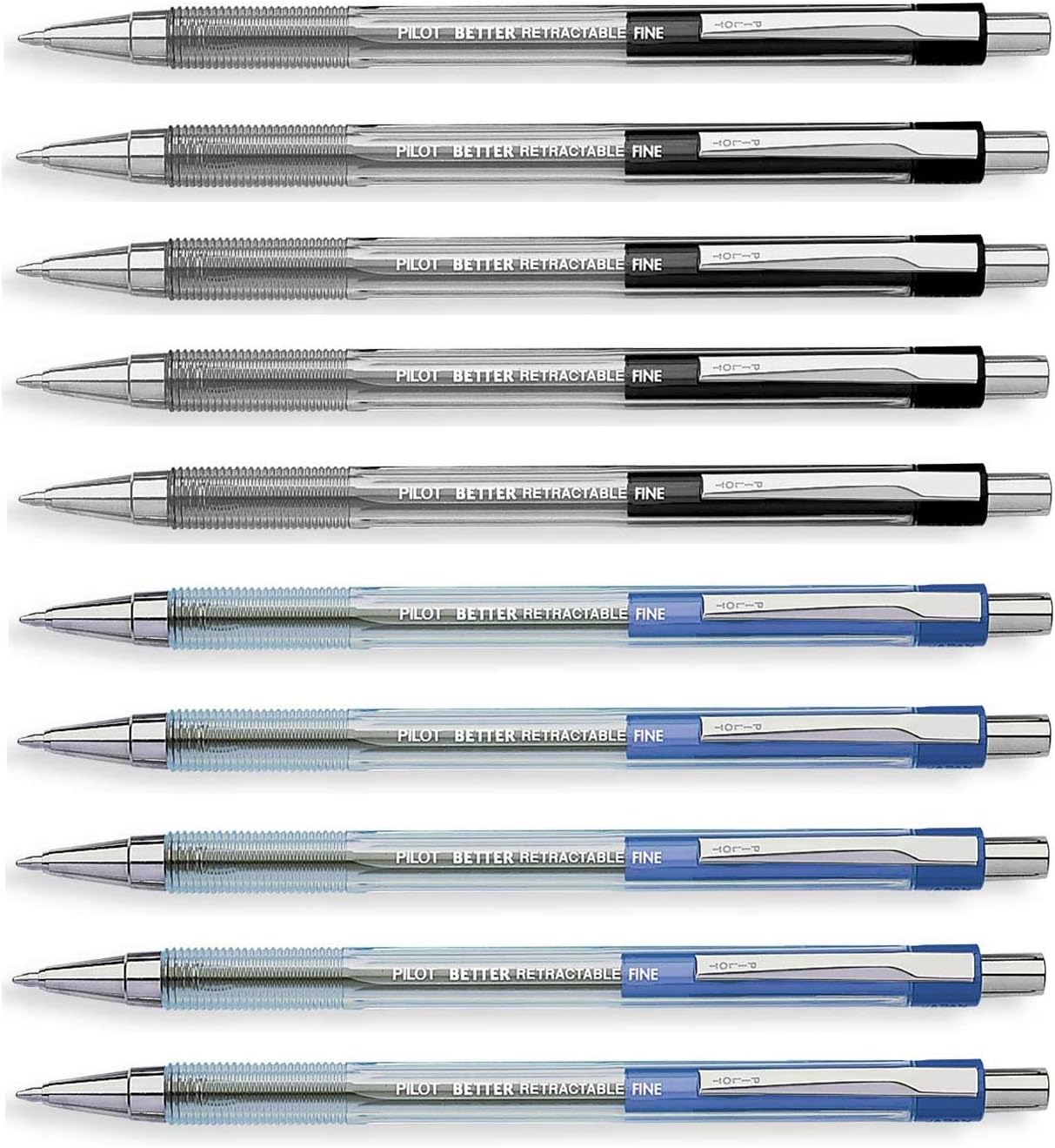 Amazon.com : Pilot Retractable Ballpoint roller pens, Black & Blue ...