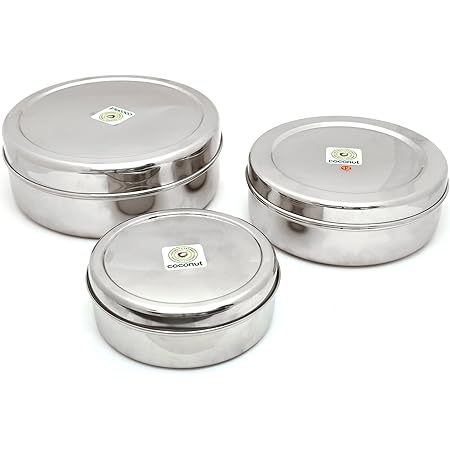 Buy Coconut Stainless Steel Chapati Box/Multi-purpose Storage Container ...