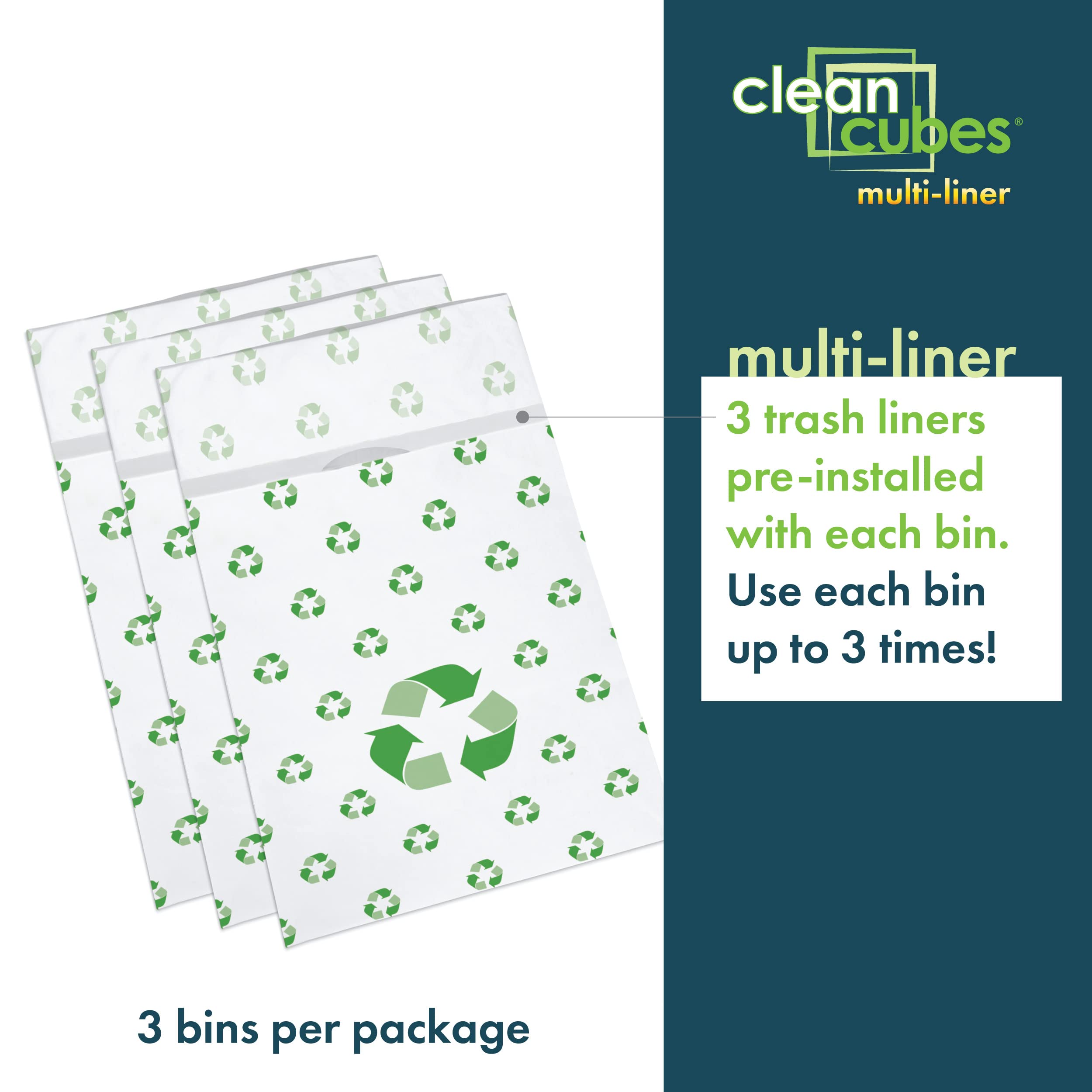 Snapklik.com : Clean Cubes 30 Gallon Disposable Pop-Up Trash Cans (3-Pack, Multi-Liner)
