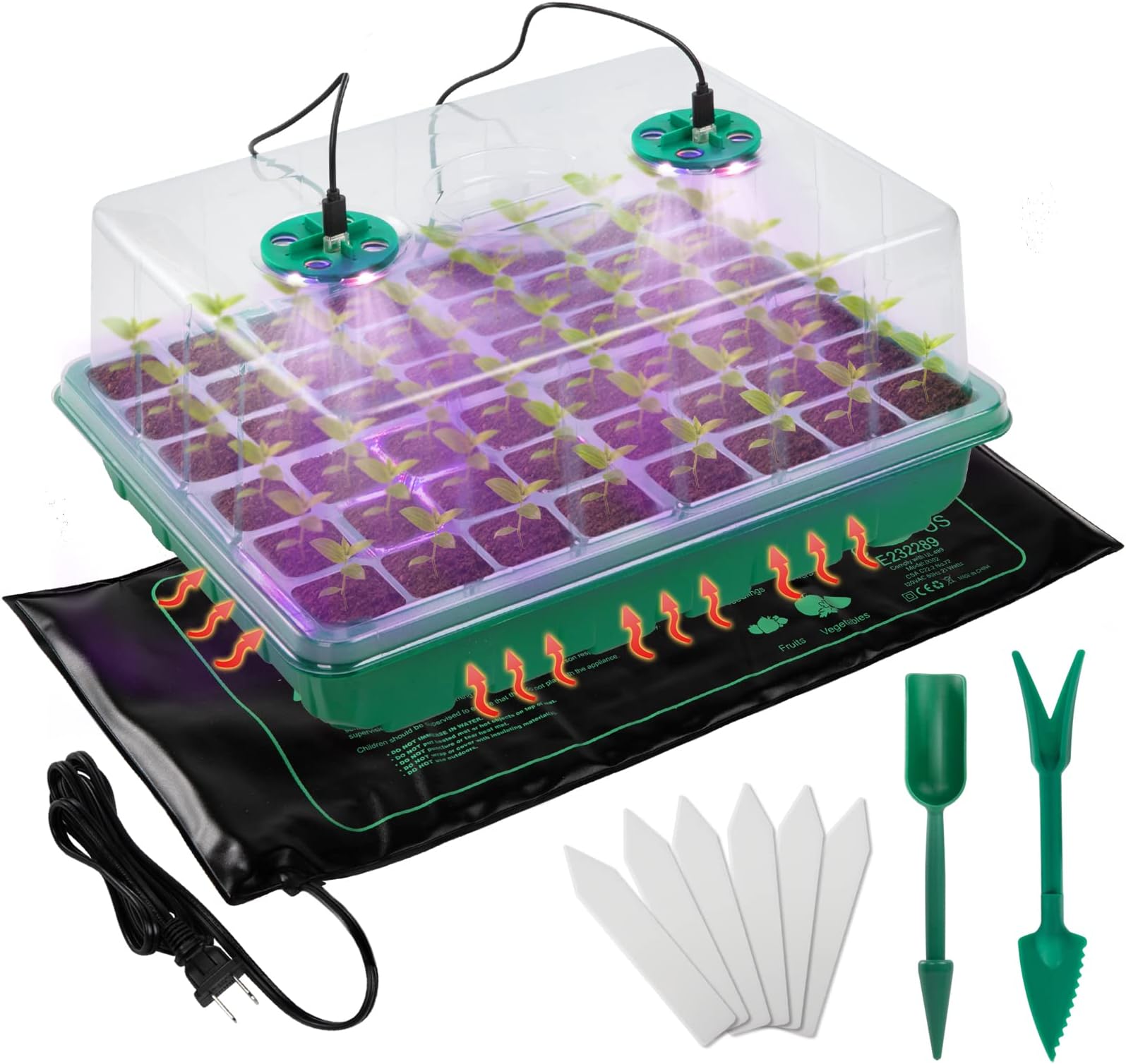 Amazon.com : GROWFRIEND Upgraded Seed Starter Tray with Grow Lights and ...