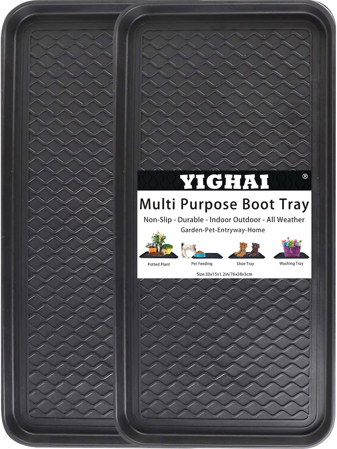 Amazon.com: YIGHAI Multi-Purpose Boot Trays for Entryway 2 Packs 30" x ...