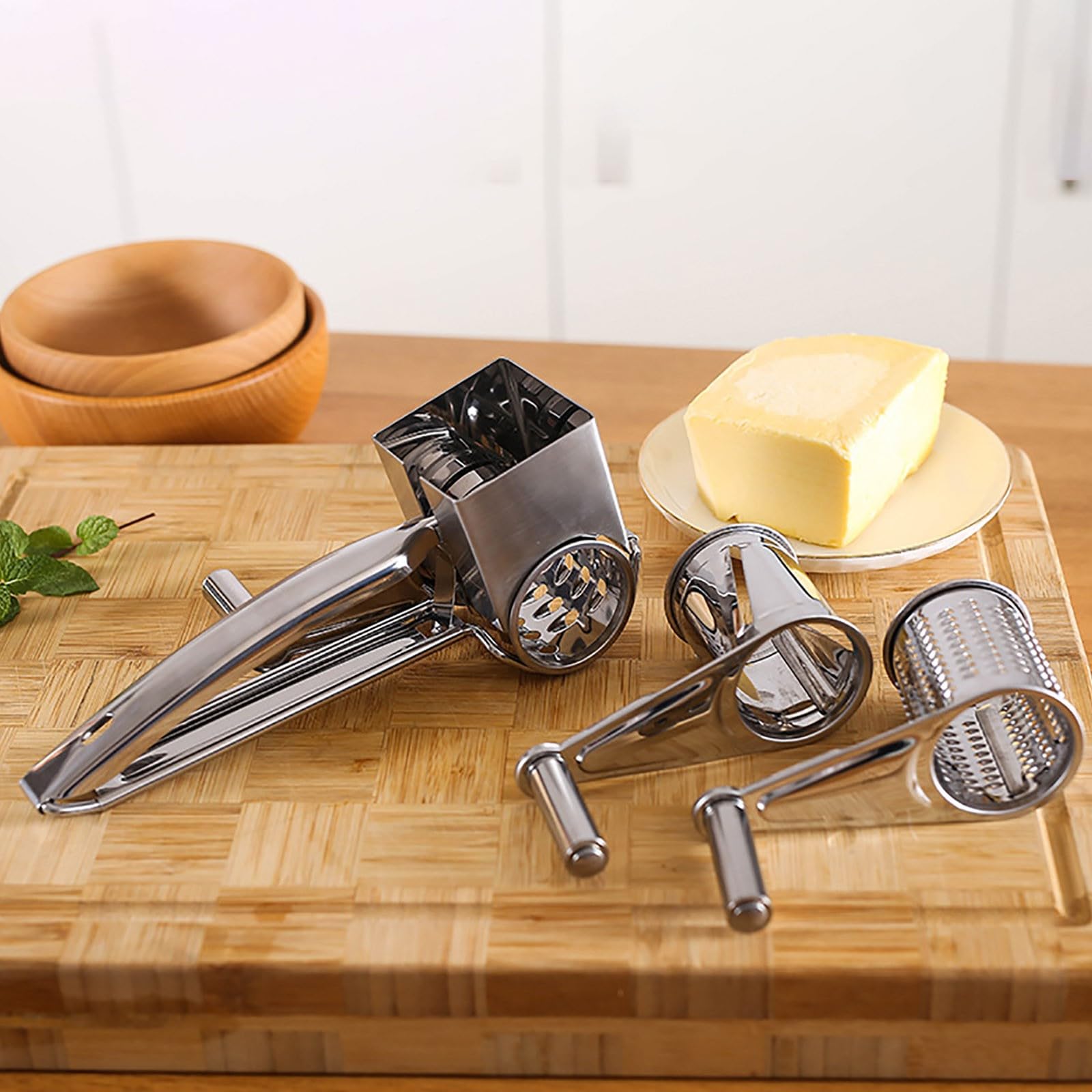 Carrot Grater Yeelua Rotary Cheese Grater With 3 Stainless Steel Drum ...