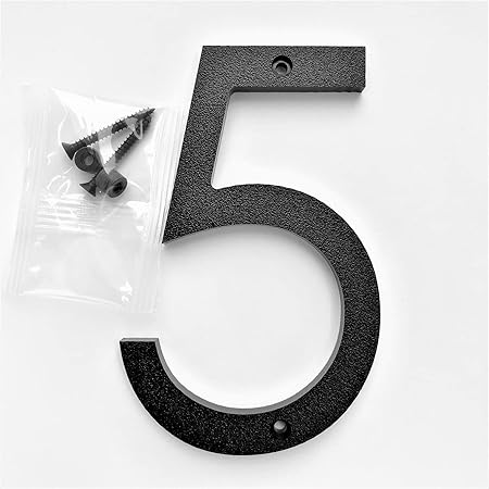 Amazon.com: 5 Inch Modern Plastic House Number, Black or White building ...