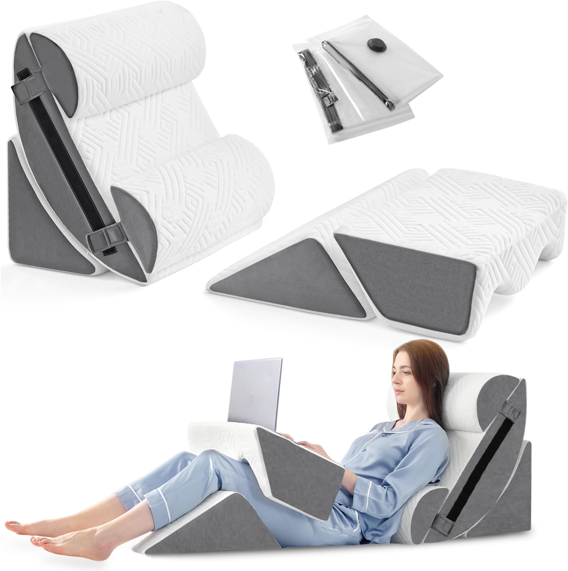 Amazon.com: 4 Pcs Orthopedic Bed Wedge Pillow Set – Post Surgery ...