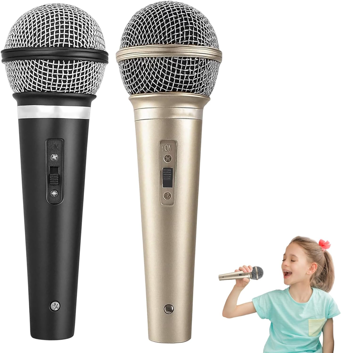 Amazon.com: ZHLKHIOP Fake Microphone, 2 Pack Microphone Props, Black ...