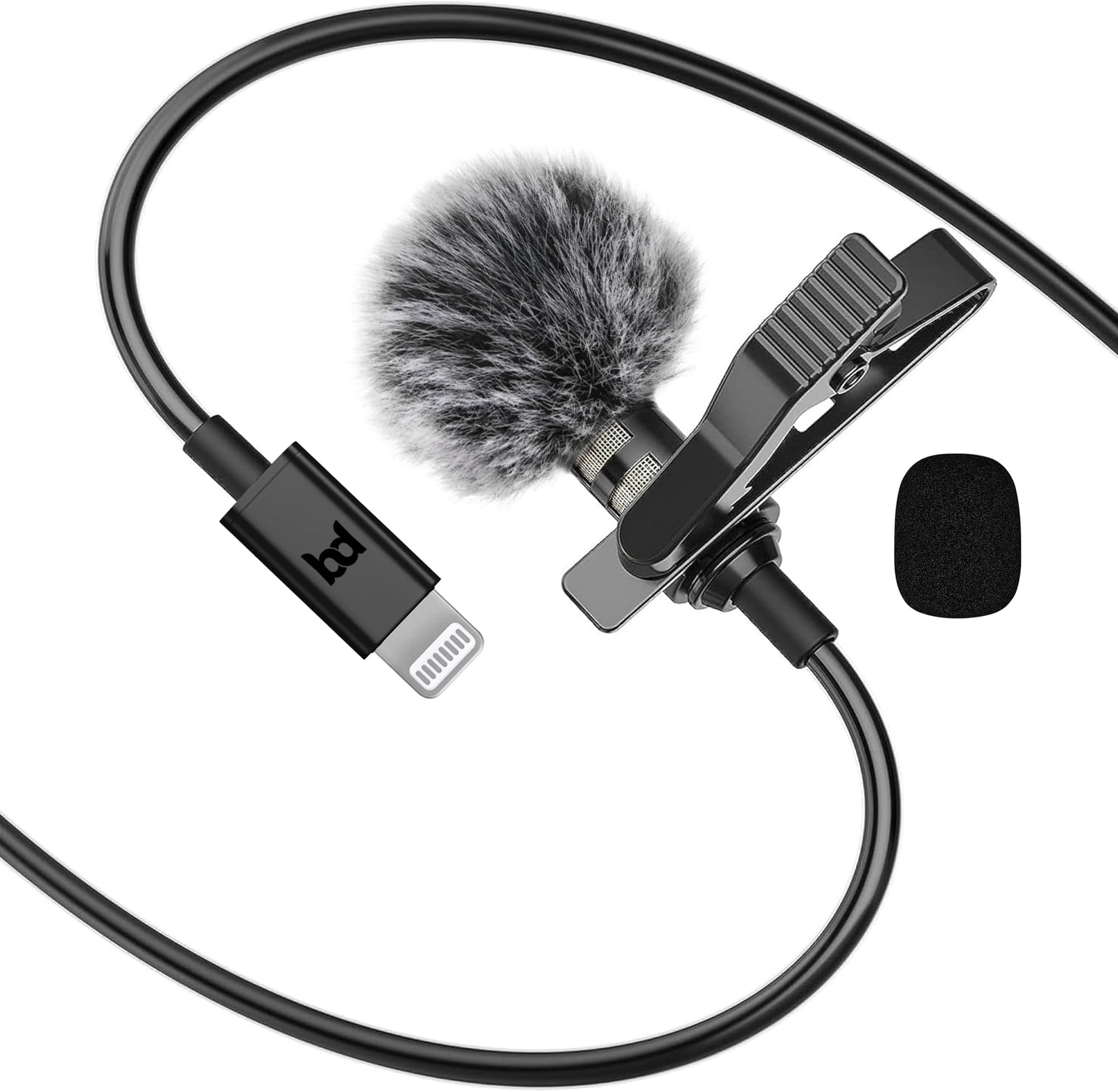 BassDrops Professional Lavalier Microphone for iPhone Ipad, Auxiliary ...
