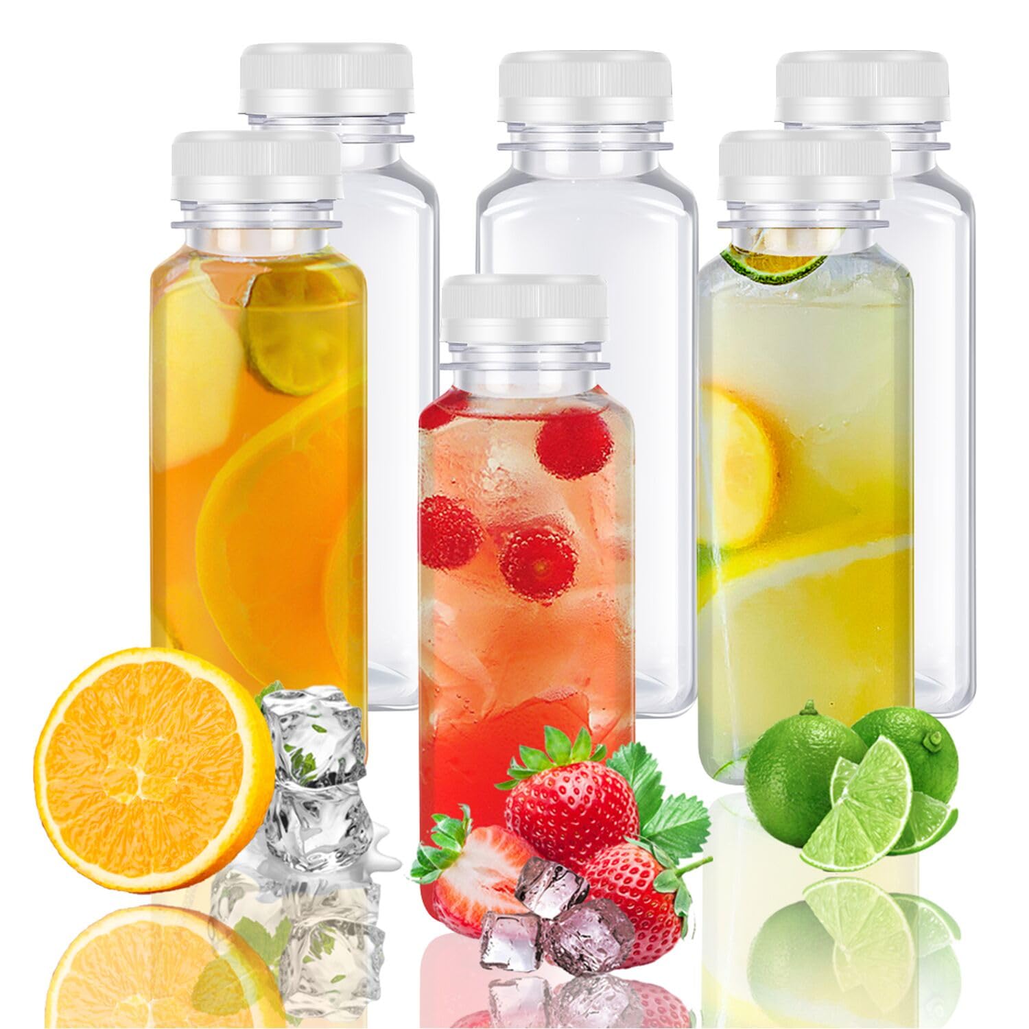Snapklik.com : 6 Pcs 12 Ounce Plastic Juice Bottle, Bulk Beverage ...