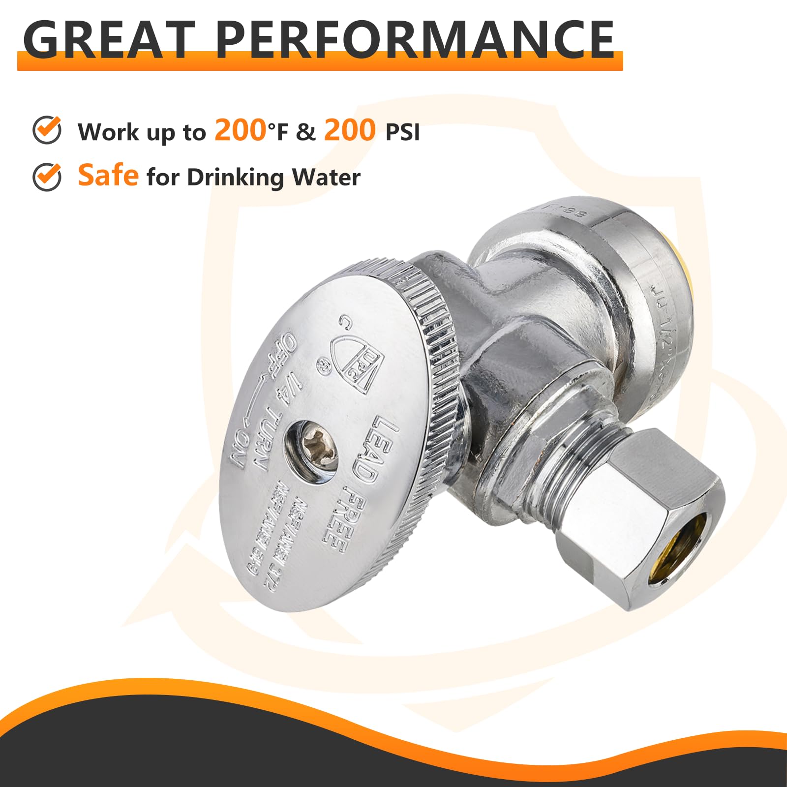 Push-to-connect Plumbing 5-Pack Push-Fit Straight Stop Valves - 1/2 ...