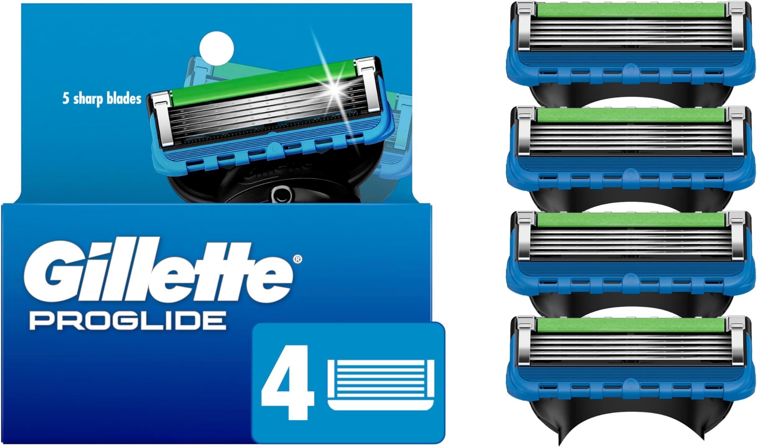 Amazon.com: Gillette ProGlide Razor Refills for Men, 4 Razor Blade ...