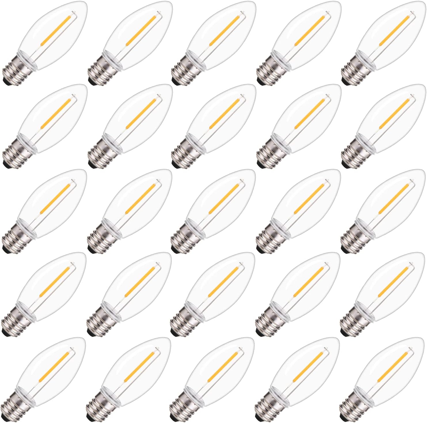 25 Pack C9 LED Replacement Light Bulb, C9 LED Bulbs for Christmas ...