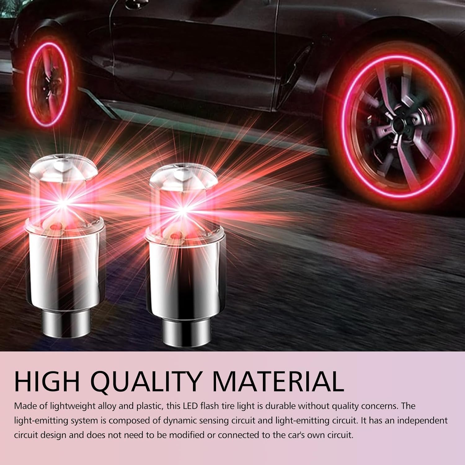 Tesnaao 6 PCS Car Tire Valve Light, Hot Wheels Energy-saving Breathing ...