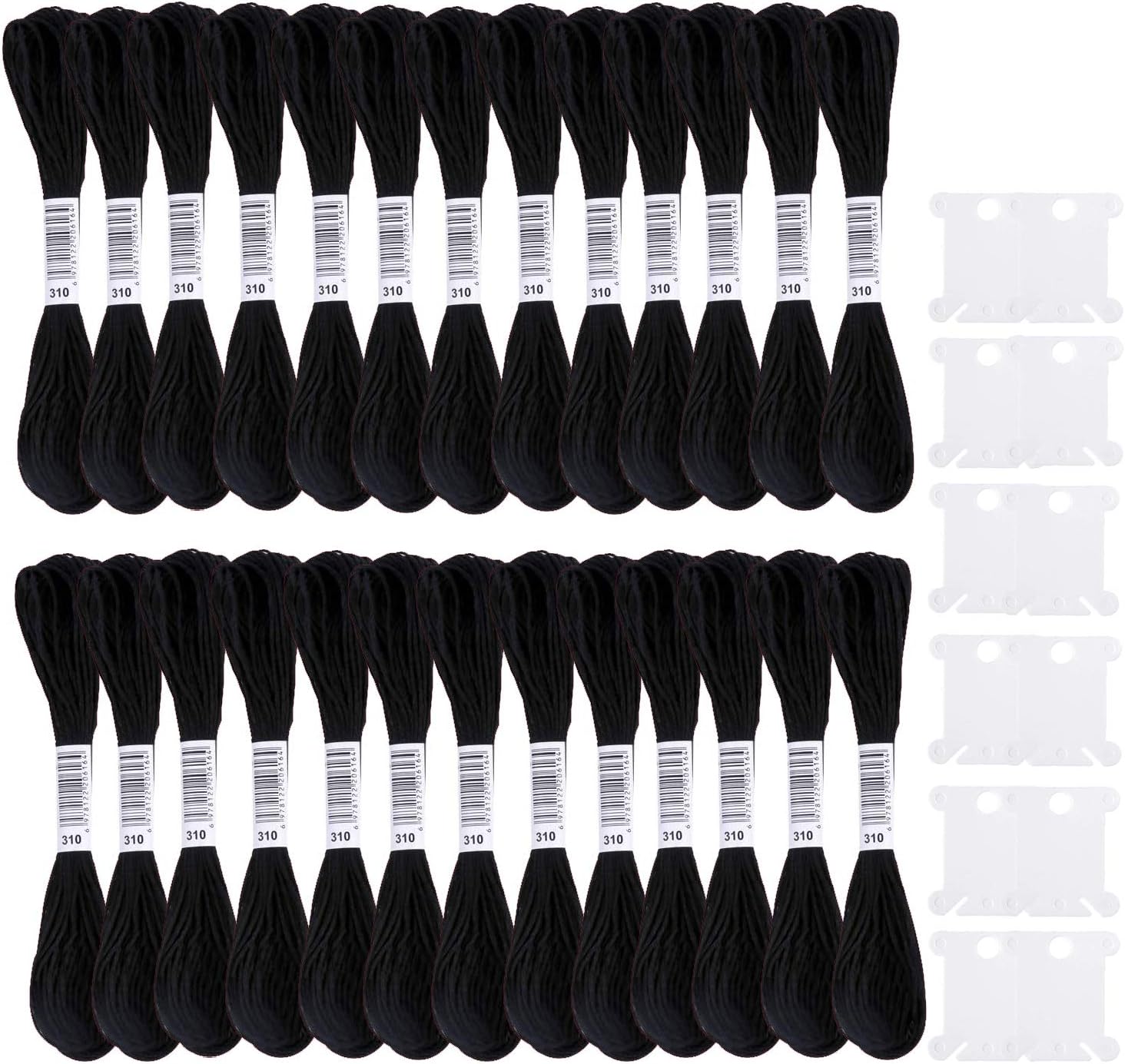 Amazon.com: Cldamecy Black Embroidery Floss,26 Skeins Embroidery ...