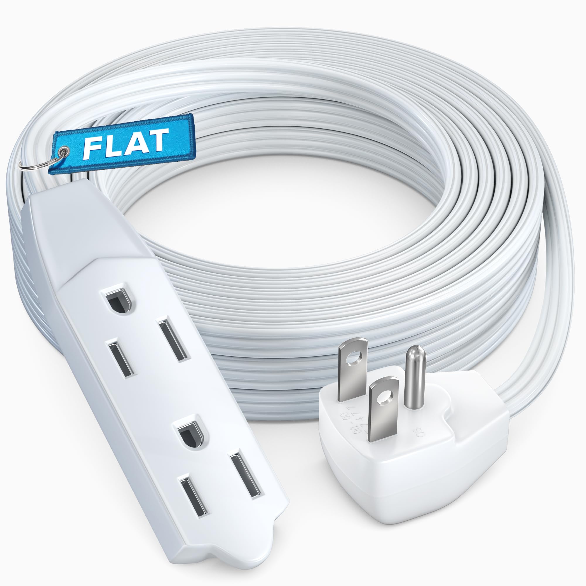 Amazon.com: Maximm 20ft Flat Plug Extension Cord UL Certified 16 Gauge ...