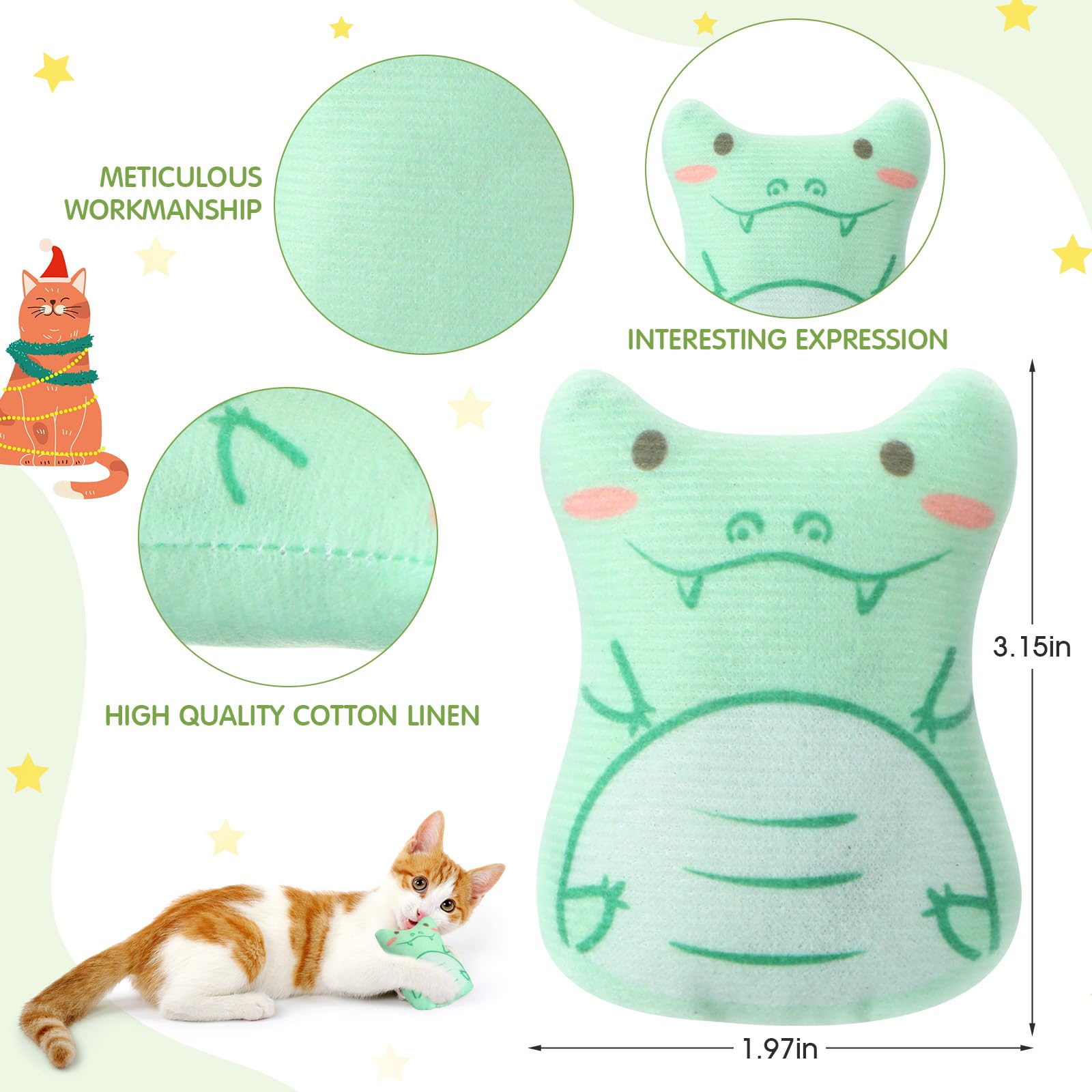 Snapklik.com : Gejoy 20 Pieces Catnip Toys For Indoor Cat Plush Kitten ...