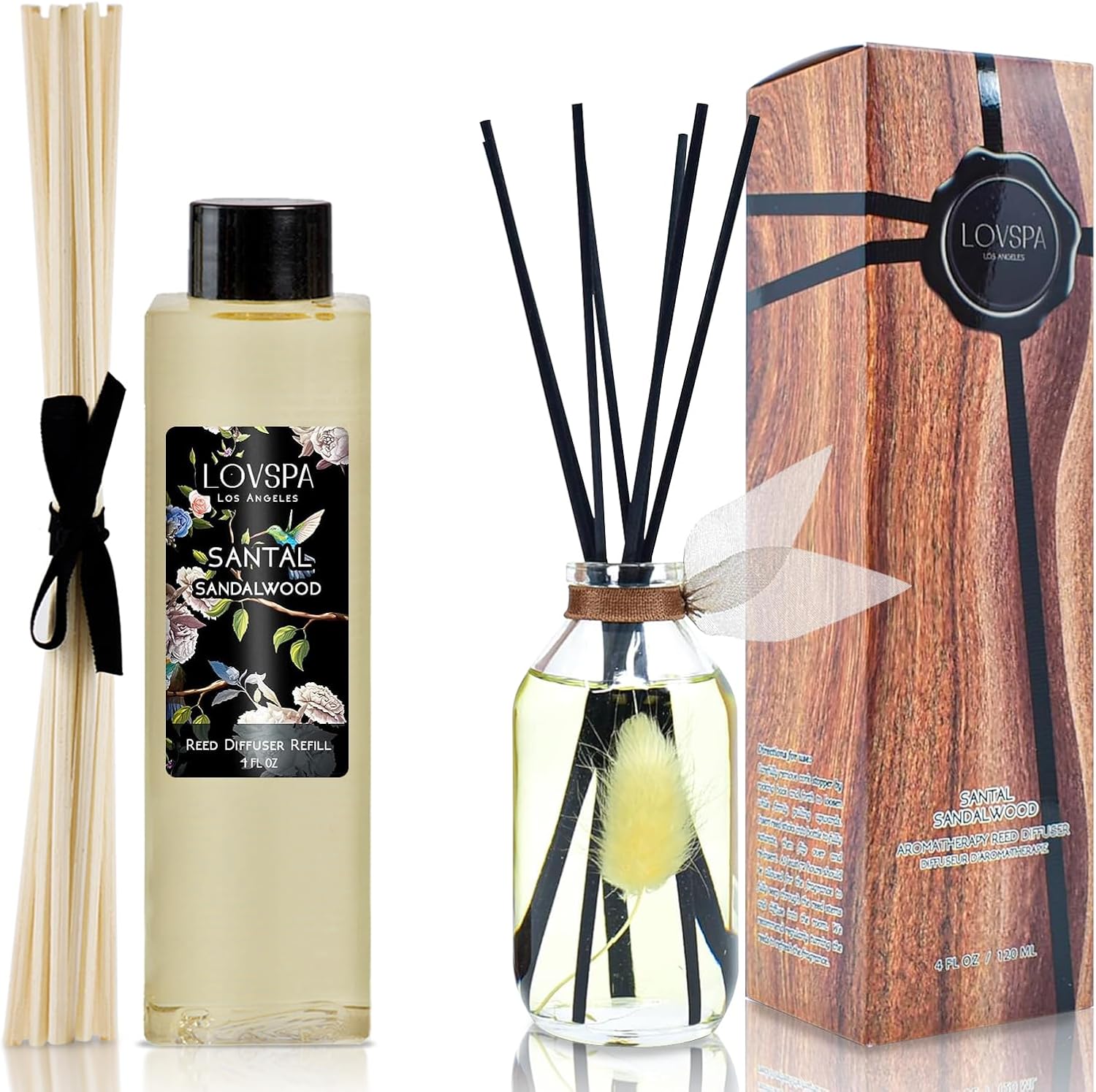 Amazon.com: LOVSPA Santal Sandalwood Reed Diffuser Refill, 4 oz, Bundle ...