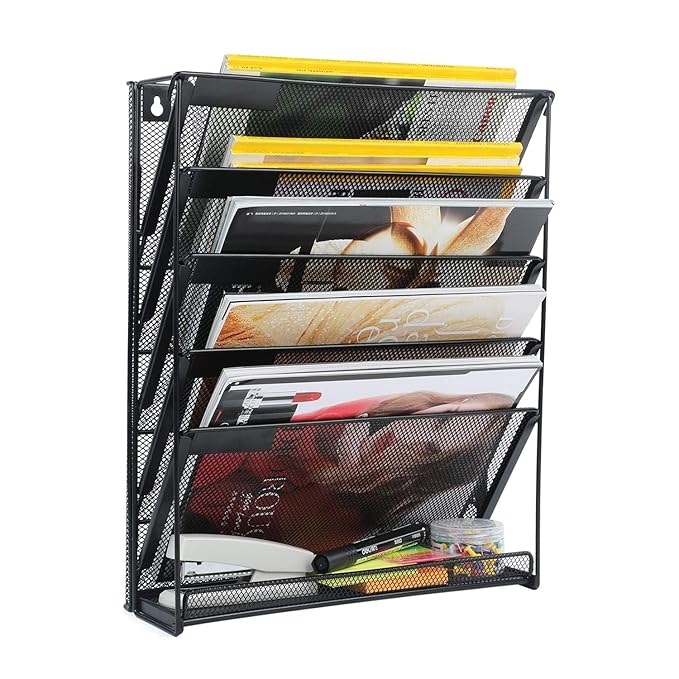 Minijoy 7-Compartment Wall Mounted Hanging File Organizer Cubicle Wall ...
