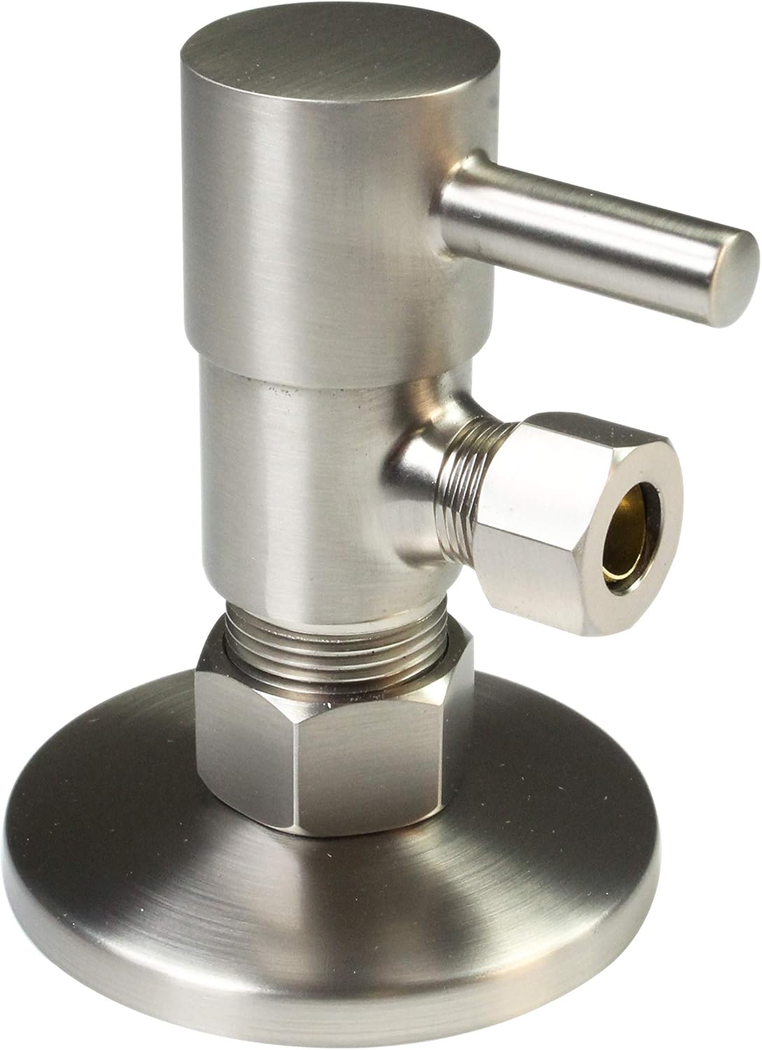 Westbrass A105QR-07 Round Lever 1/4-Turn Angle Stop 1/2" Copper x 3/8 ...