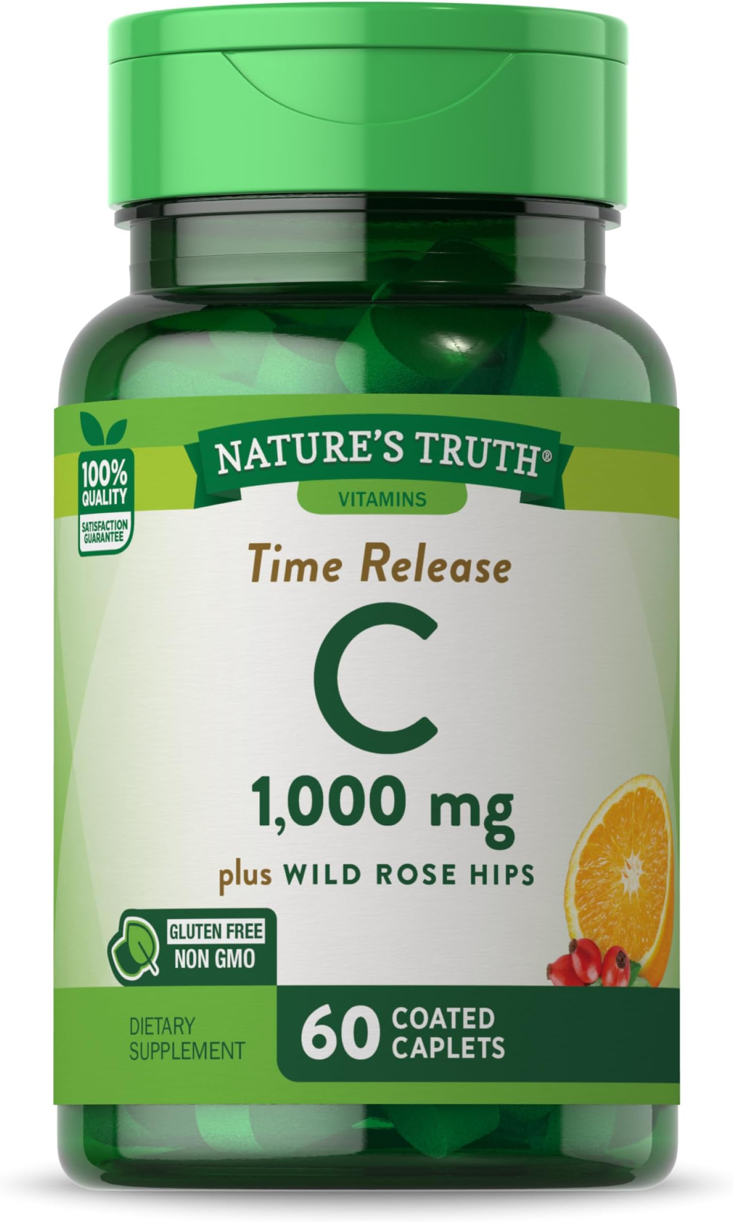 Amazon.com: Nature's Truth Vitamin C 1000mg | 60 Caplets | with Wild ...
