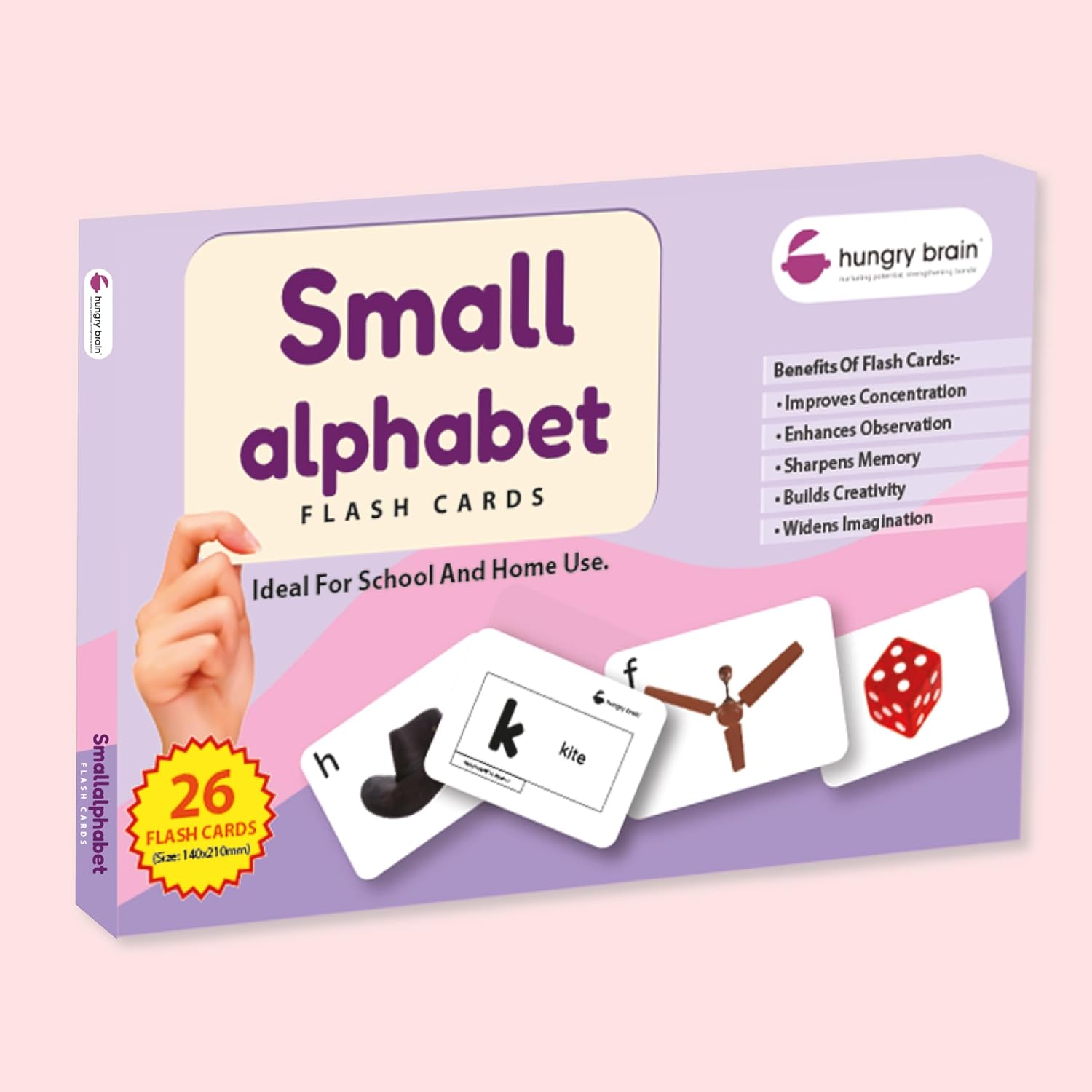 Buy Hungry Brain Small Alphabet Flash Cards for Toddlers & Kids ...