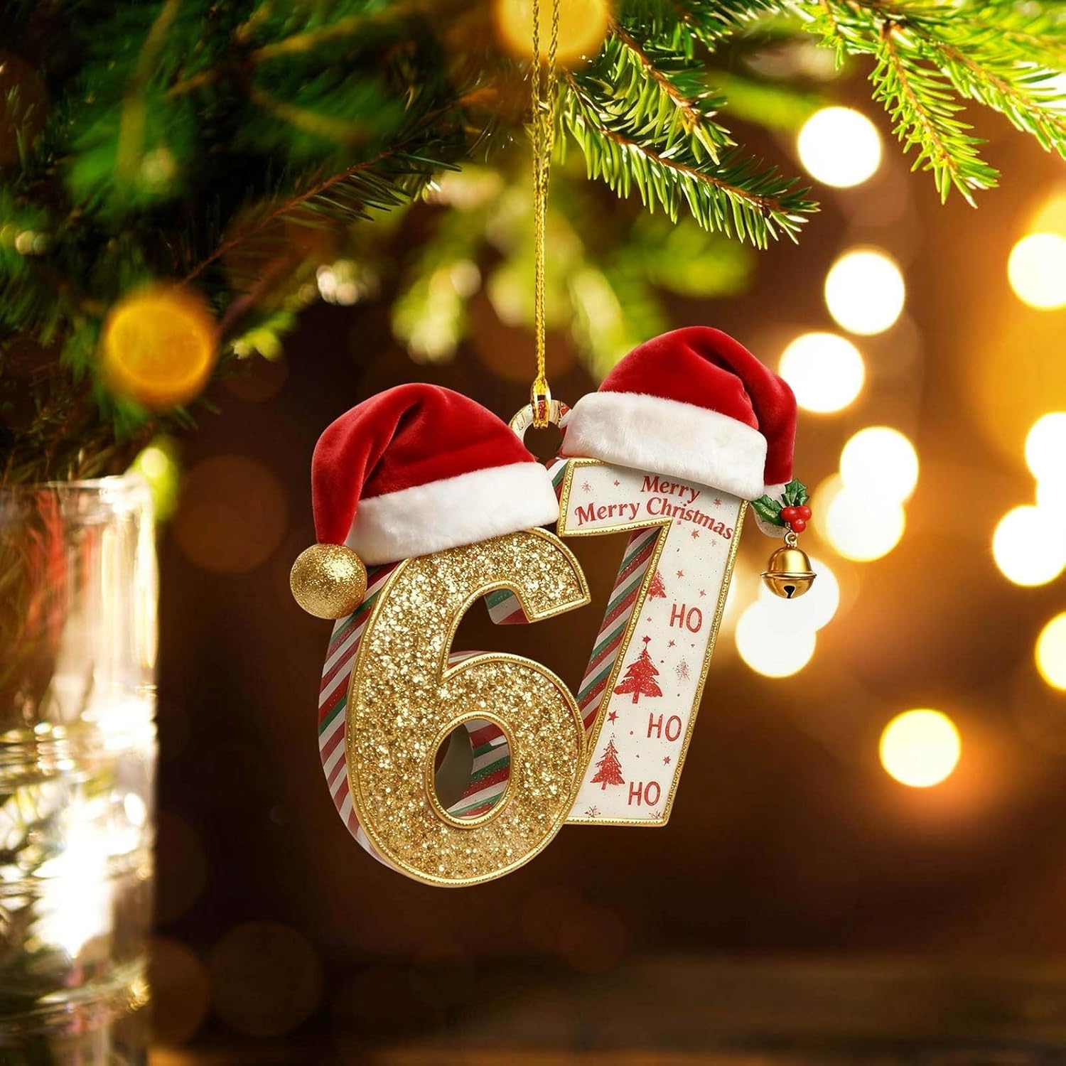 67 Meme Christmas Ornaments, Funny 67 Xmas Ornament Decor, 6 7 Meme ...