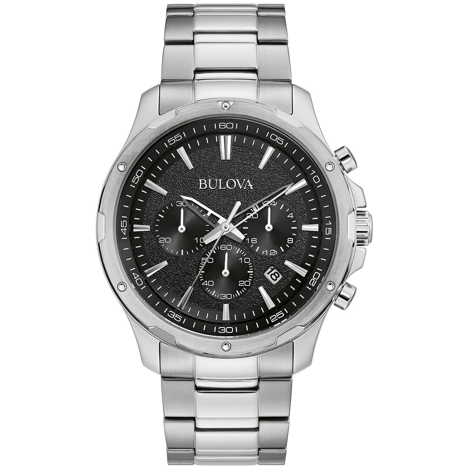 Bulova Men's Classic Stainless Steel Six-Hand Chronograph Quartz Watch ...