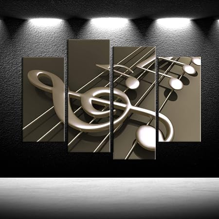 Amazon.com: Music Wall Art for Bedroom Above Bed, PIY Modern Musical ...