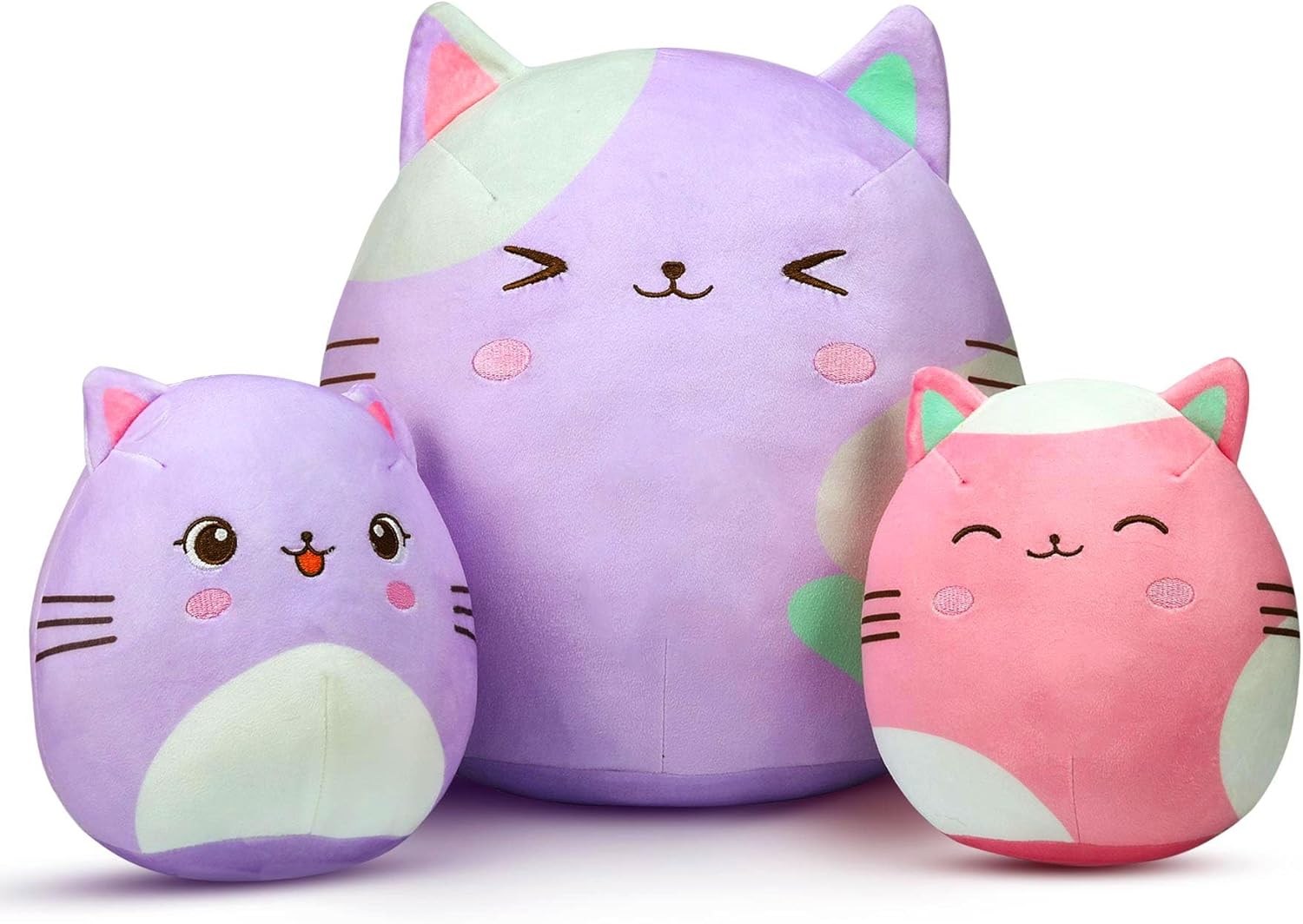 Amazon.com: 16'' and 8'' Cute Cat Plush Kitty Stuffed Animals, Cat ...