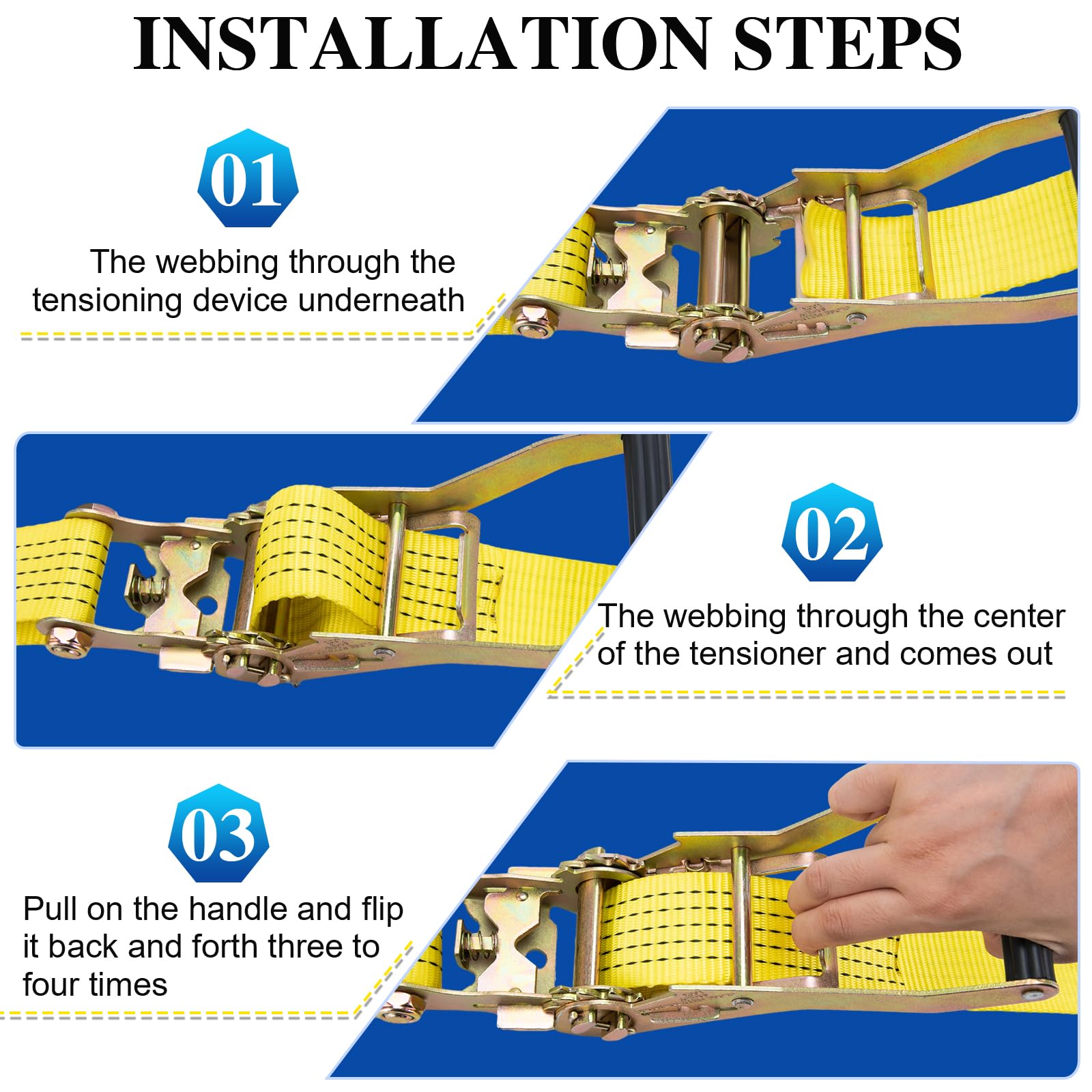 Snapklik.com : Heavy Duty Ratchet Straps(4 Pack), 2" X15 Ratchet Tie ...