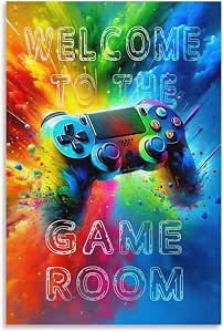 Amazon.com: LINWDSB Welcome to the game room poster Funny Gamer Poster ...