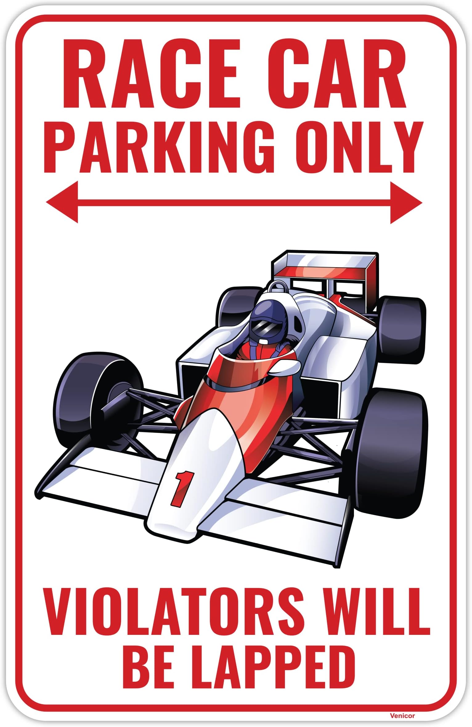 Amazon.com: Venicor Race Car Formula 1 Sign - 9 x 14 Inches - Aluminum ...