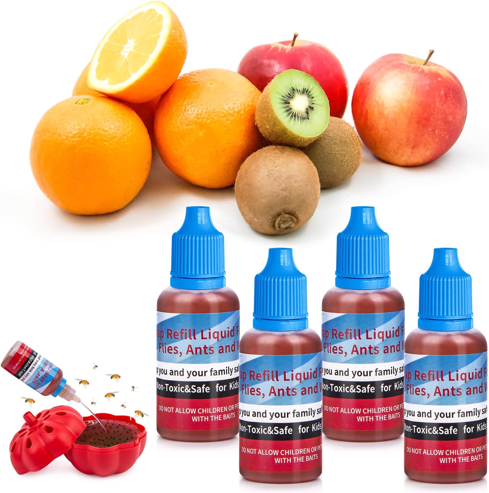 Amazon.com : 8 Pack Fruit Fly Trap Refill Liquid Only, Wasp Bees Traps ...