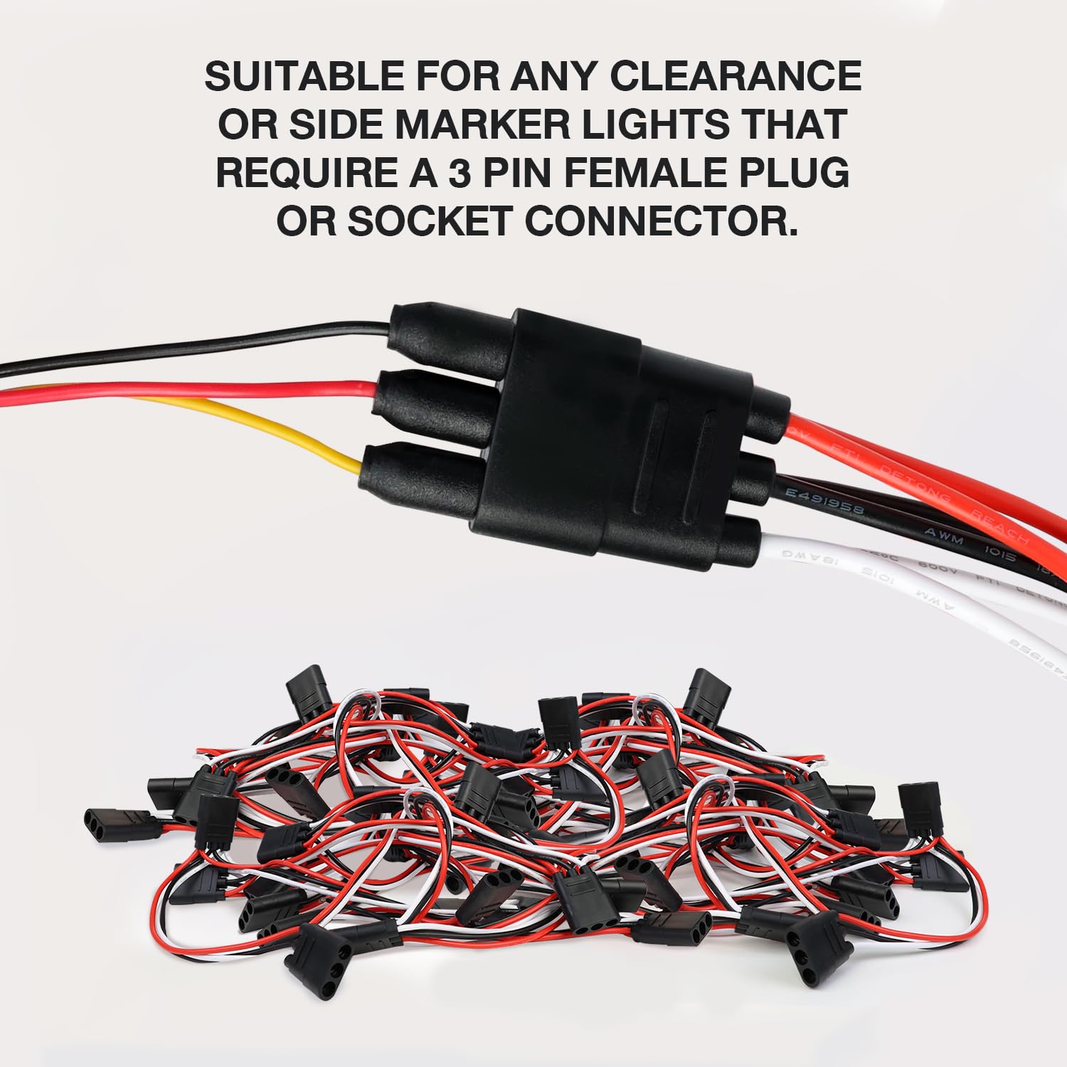 Snapklik.com : 3-Prong Female Bullet Plug - 150 Counts, 6.5 Inch ...