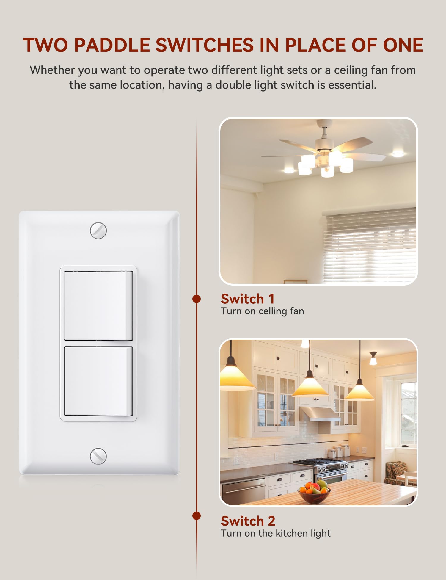 Snapklik.com : AIDA Single Pole Double Paddle Rocker Decorator Light ...