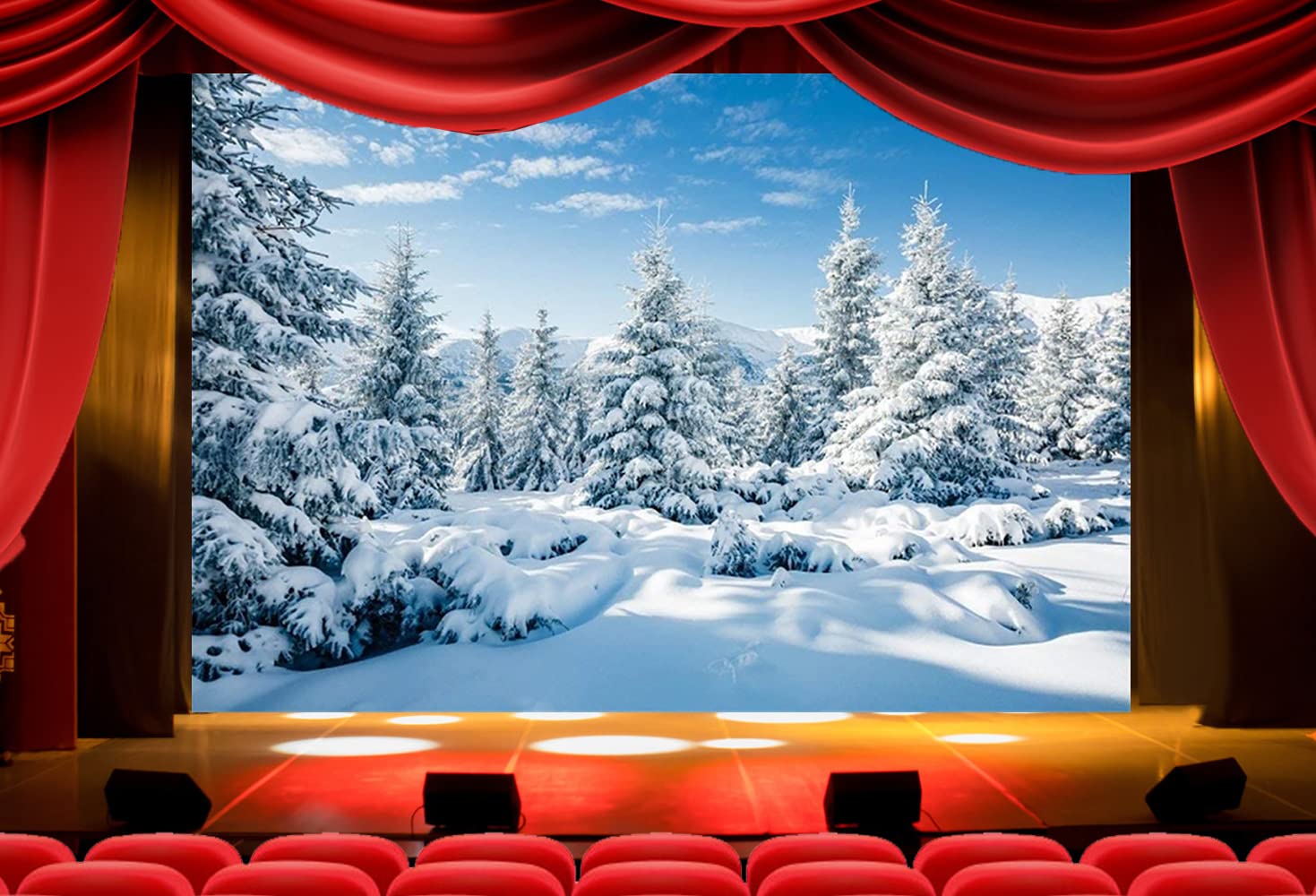 Buy CSFOTO 12x8ft Winter Scene Photo Backdrop Winter Mountain Backdrop ...