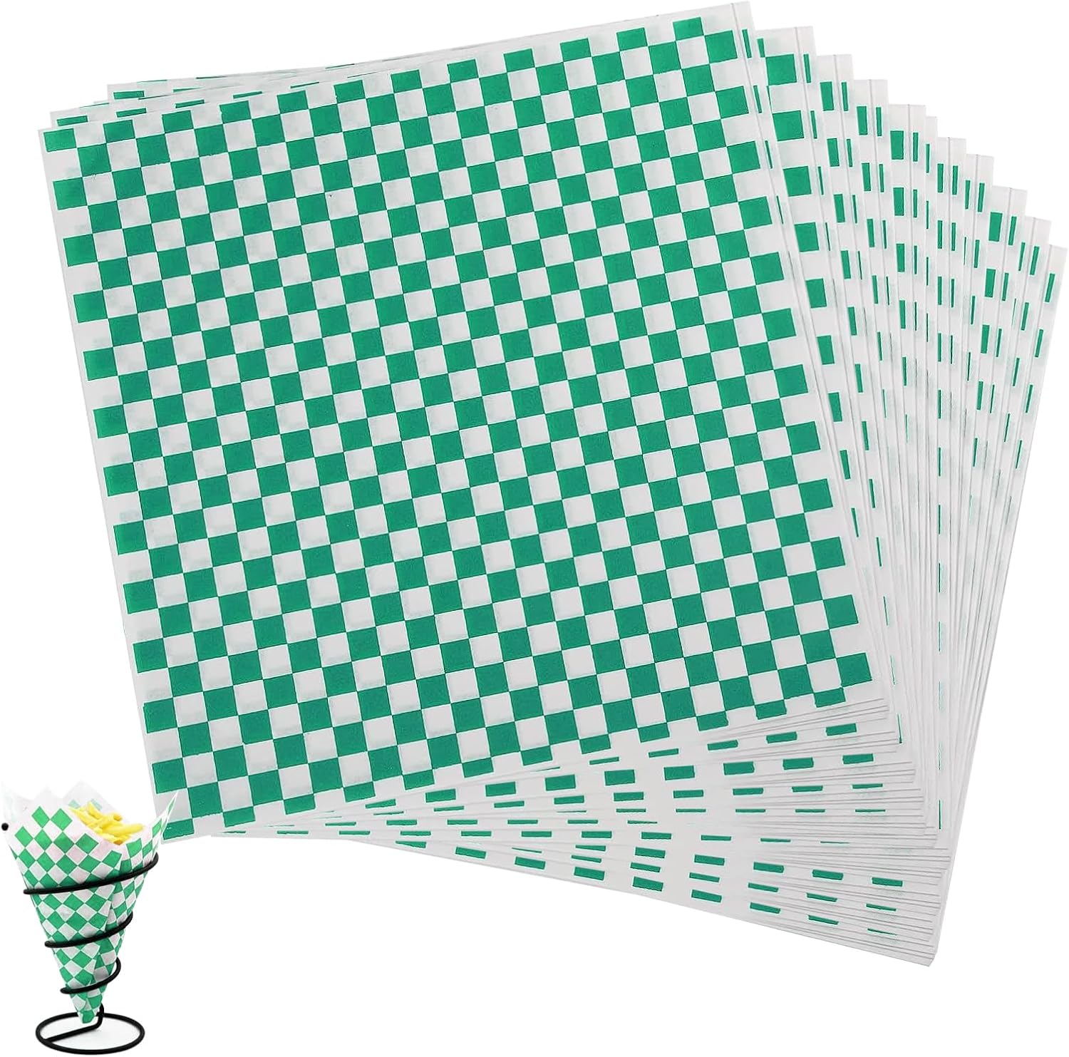 Wrap Paper Checkered, 100 Sheets Grade Wrap Paper, Dry Waxed Deli Paper ...
