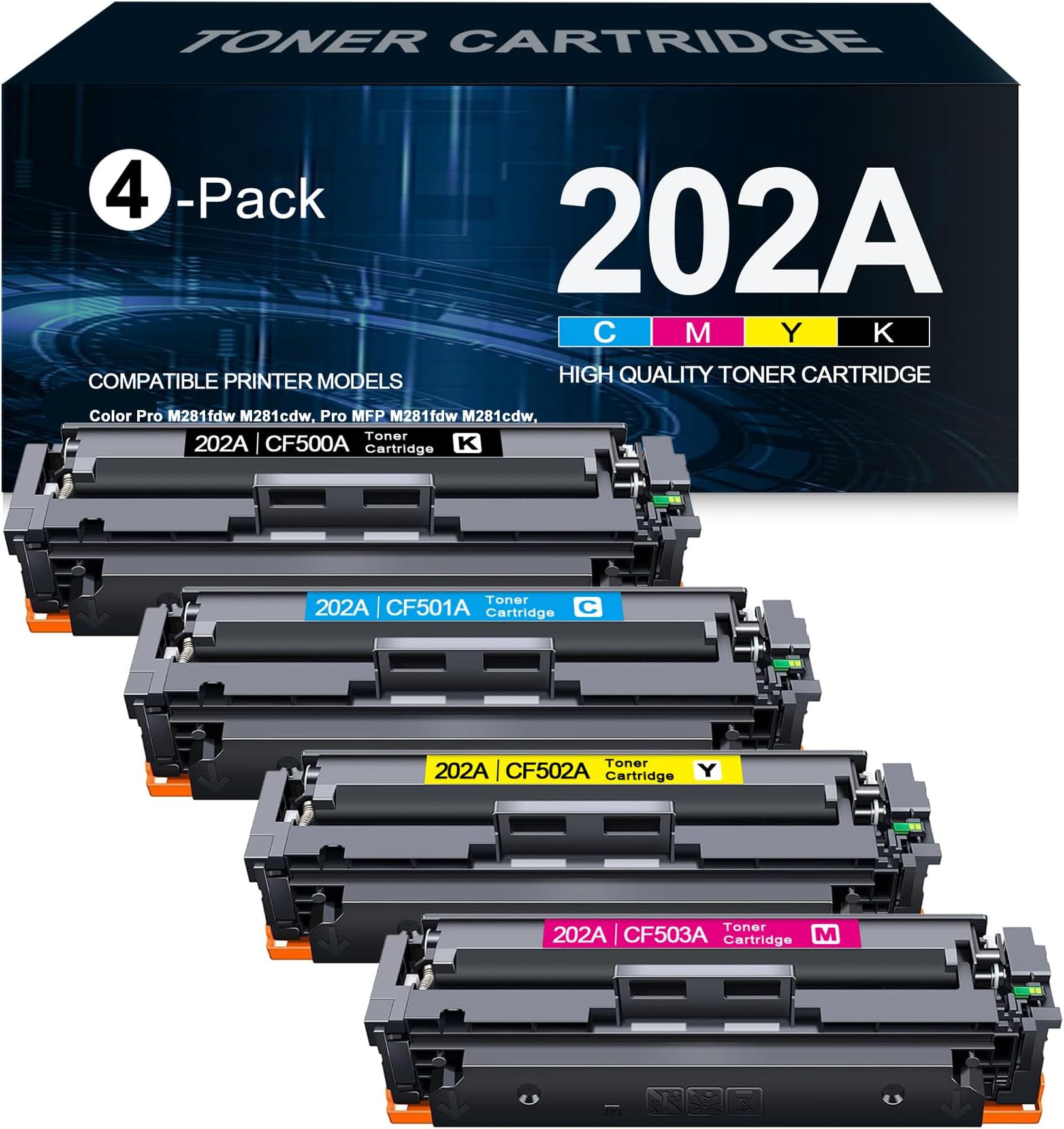 Amazon.com: 202A Toner Cartridges 4 Pack High Yield Replacement for HP ...