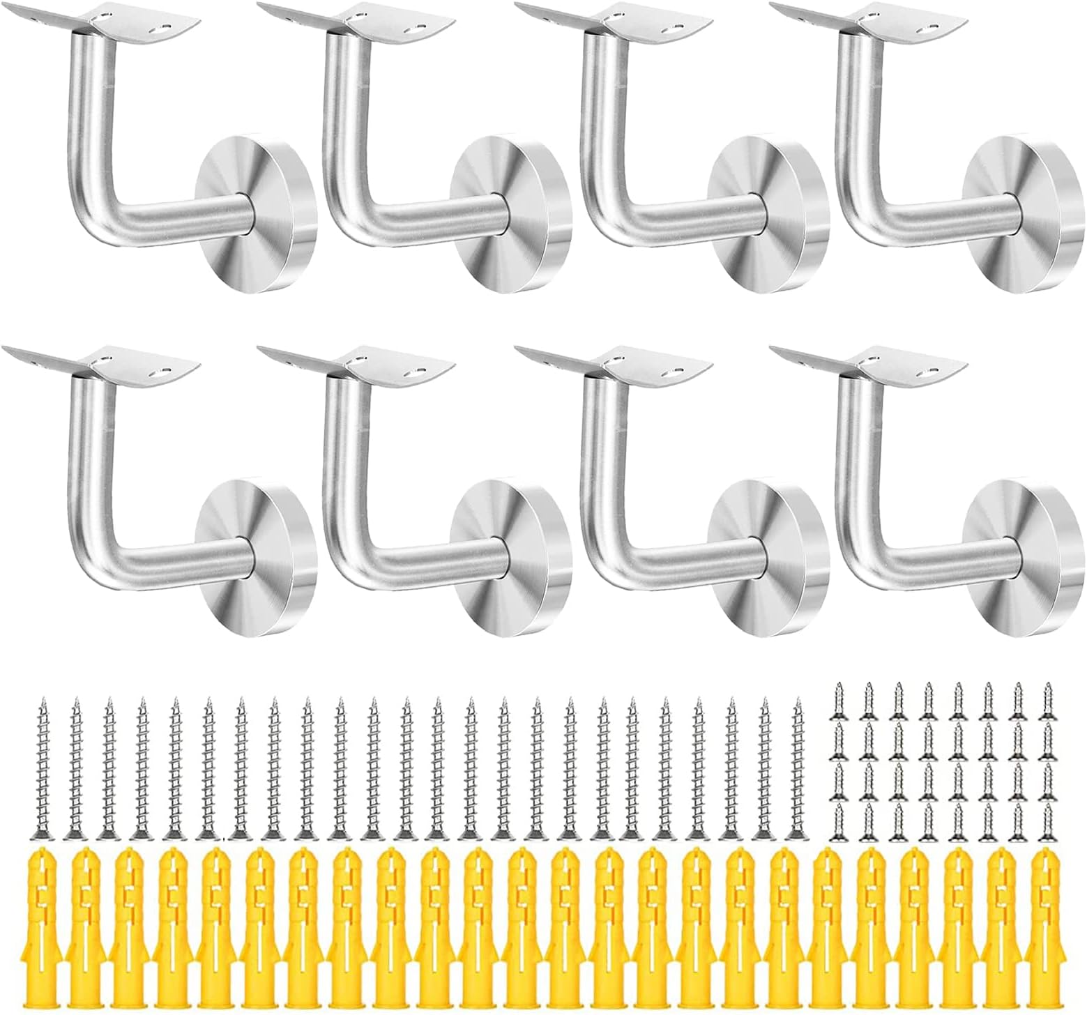 2 Sets of Handrail Stair Wall Brackets Hand Rail Bannister Bracket ...