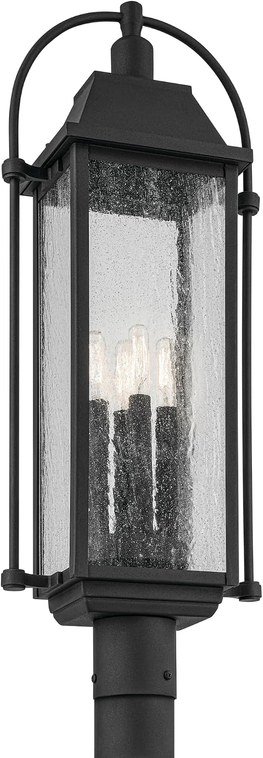 KICHLER Harbor Row 4-Light Outdoor Post Light with Clear Seeded Glass ...