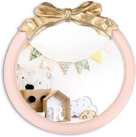 Amazon.com: DoubleFill 18 Inch Nursery Mirror, Bow Wall Mounted Mirror ...