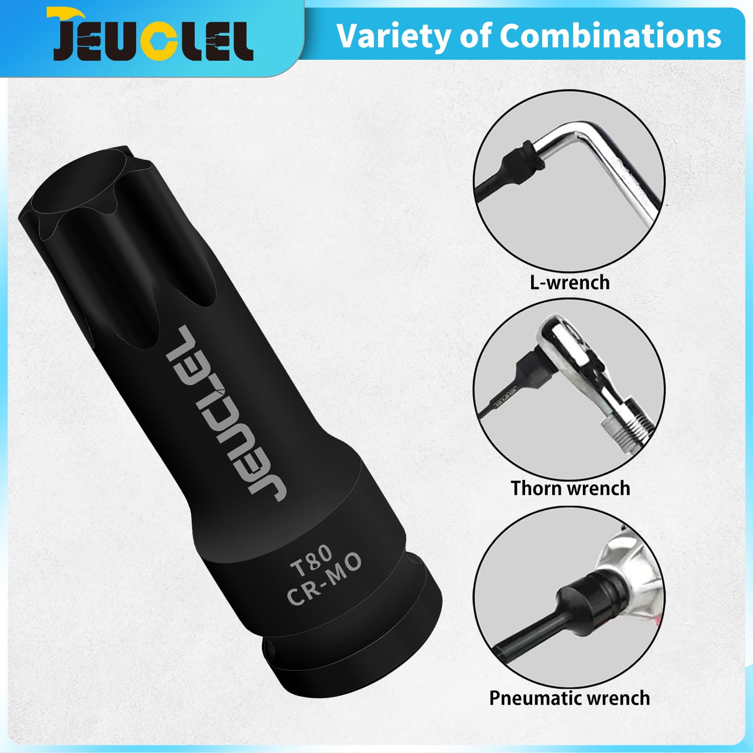 Snapklik.com : T80 Torx Bit Socket, 1/2" Drive Torx Star 6 Point Impact ...