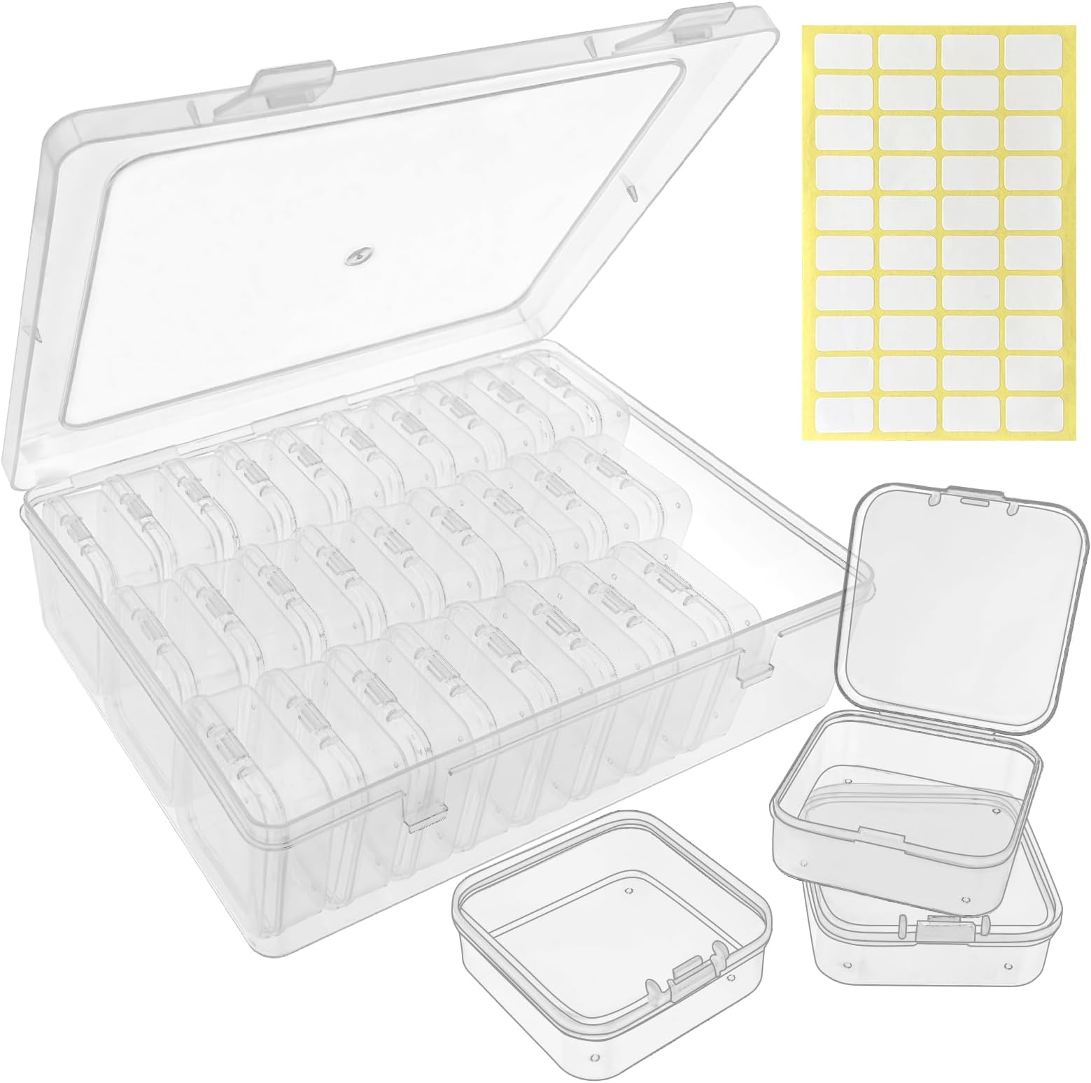 Amazon.com: Bead Organizer Box - 21 Pcs Mini Clear Plastic Cases with ...
