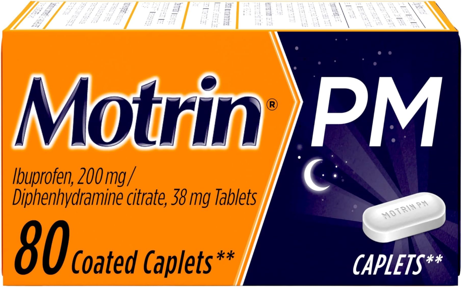 Amazon.com: Motrin PM Caplets, 200 mg Ibuprofen & 38 mg Sleep Aid ...