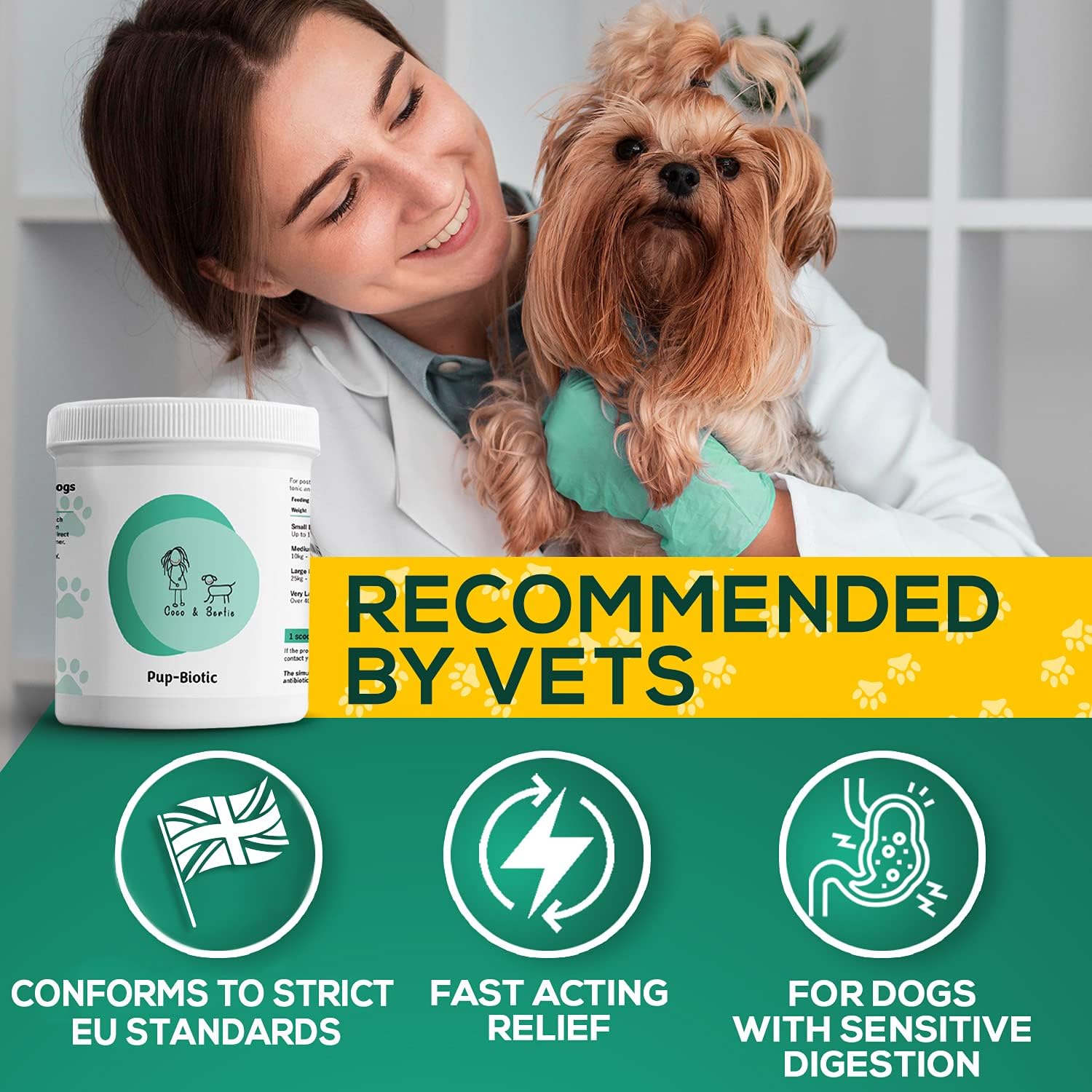 Coco & Bertie Pup-Biotic | Prebiotic & Probiotic Supplement for Dogs ...