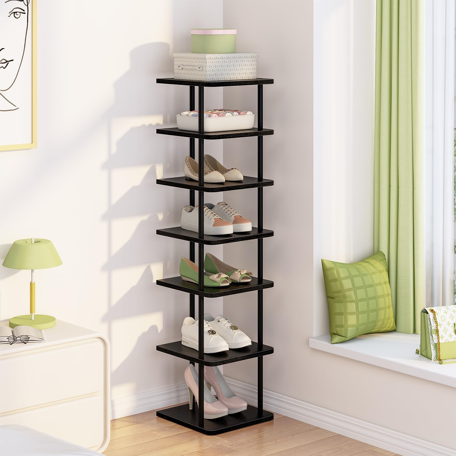 Amazon.com: Vertical Shoe Rack - Tall Narrow Shoe Rack Organizer for ...