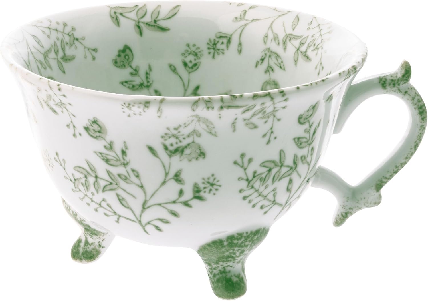 Amazon.com | Karma, 8 oz Hand Painted Ceramic Tea Cup - Floral Cups for ...
