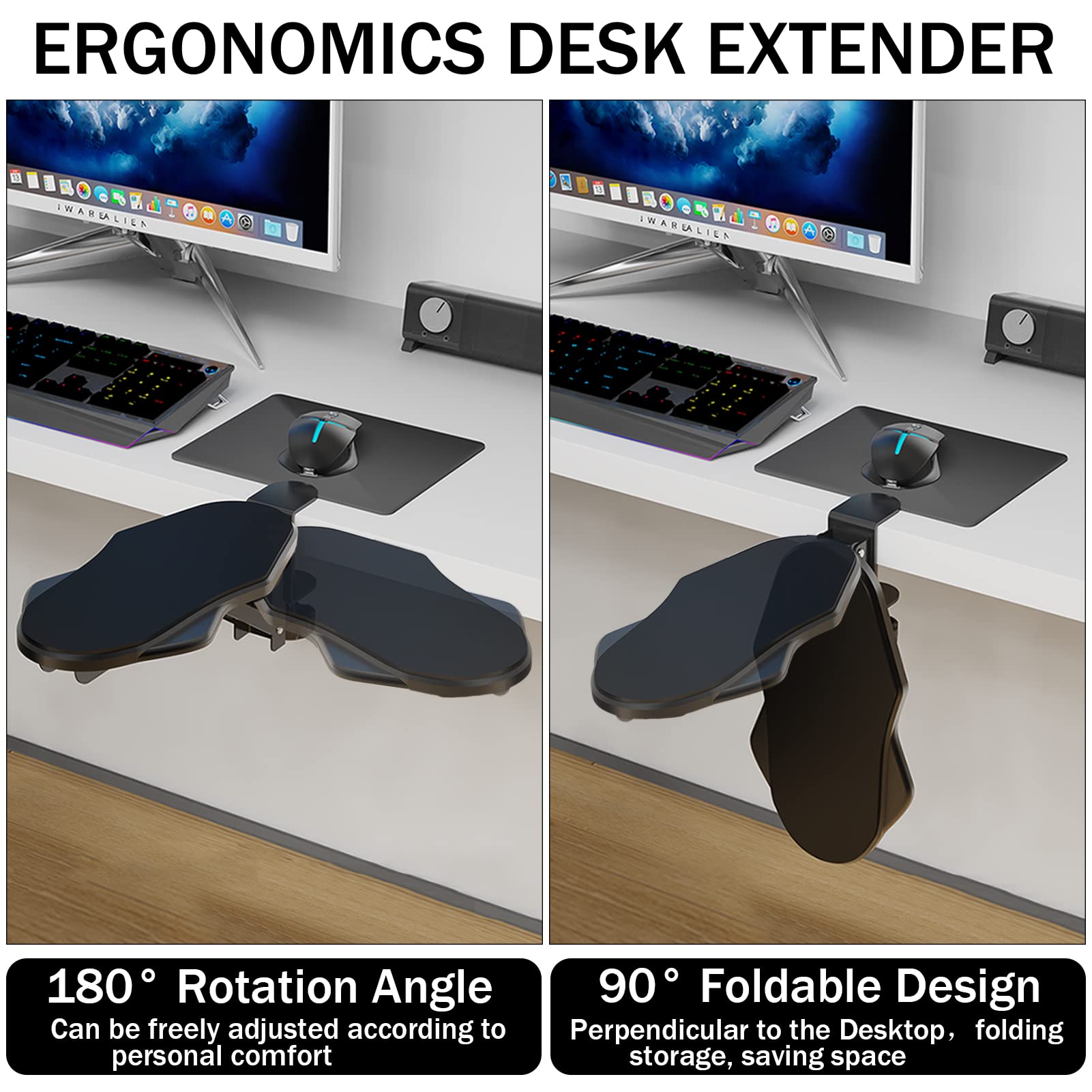 Ergonomic Adjustable Computer Arm Rest Metal Arm Rest Wrise Support