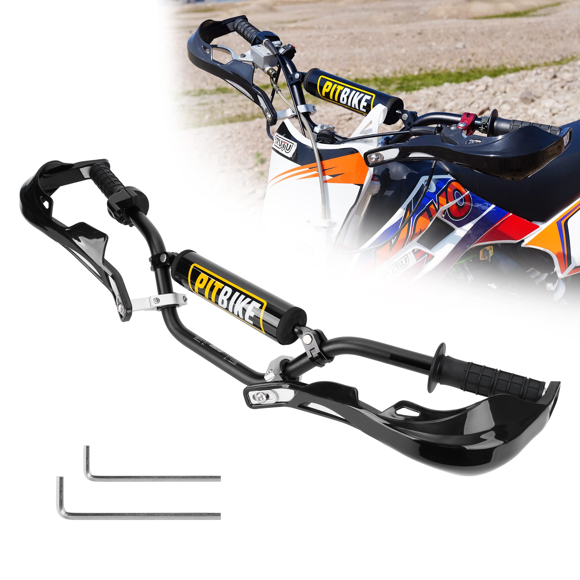 RUTU 7/8" Dirt Bike Handlebars with Aluminum Reinforced Motrocycle ...